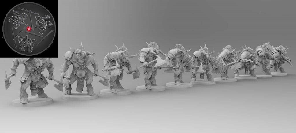 Bullgors (emang) beastmen - wargames - resin miniatures - 28 mm | La ...