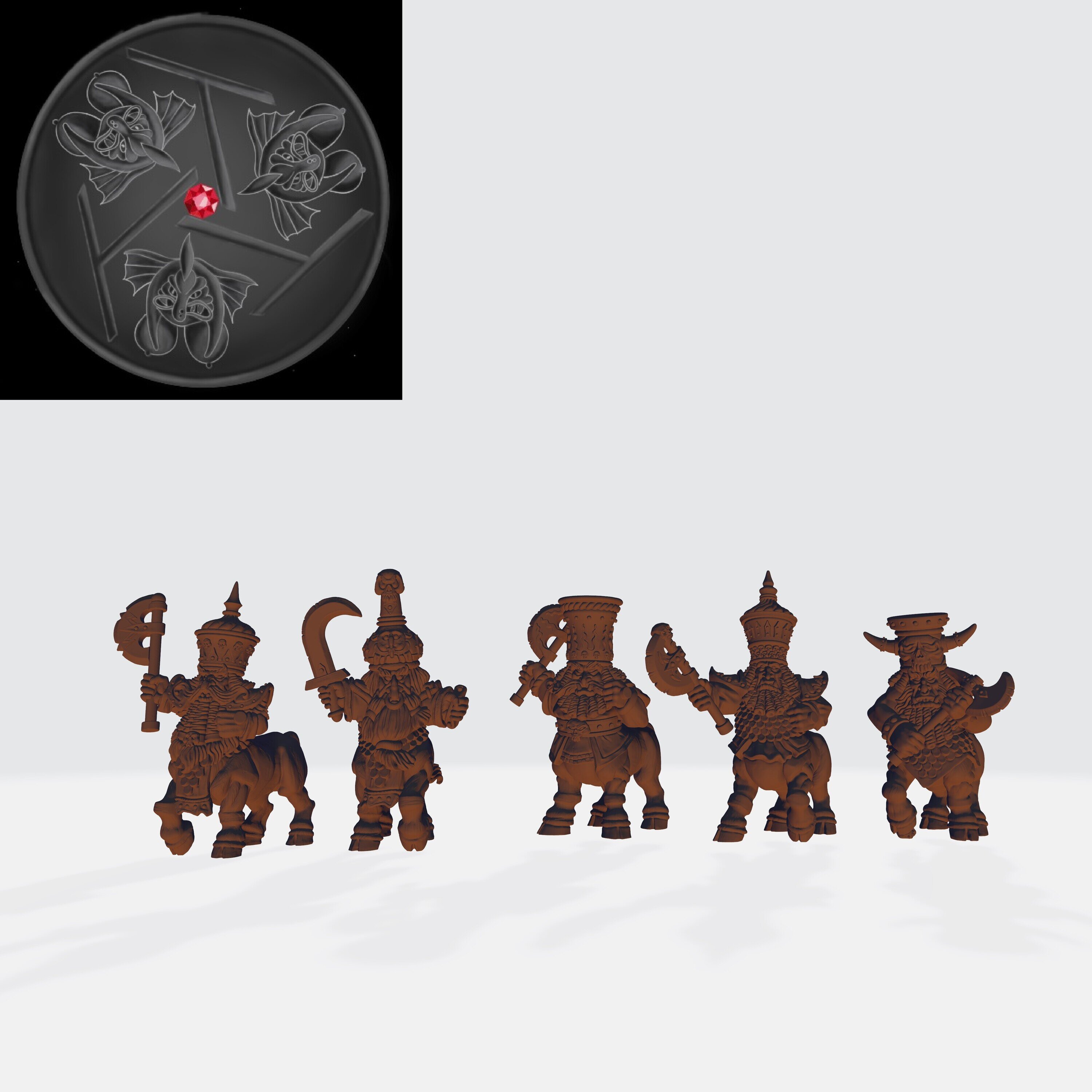 Bull Centaurs (fabelzel) chaos dwarfs oldhammer - resin miniatures - 28 ...