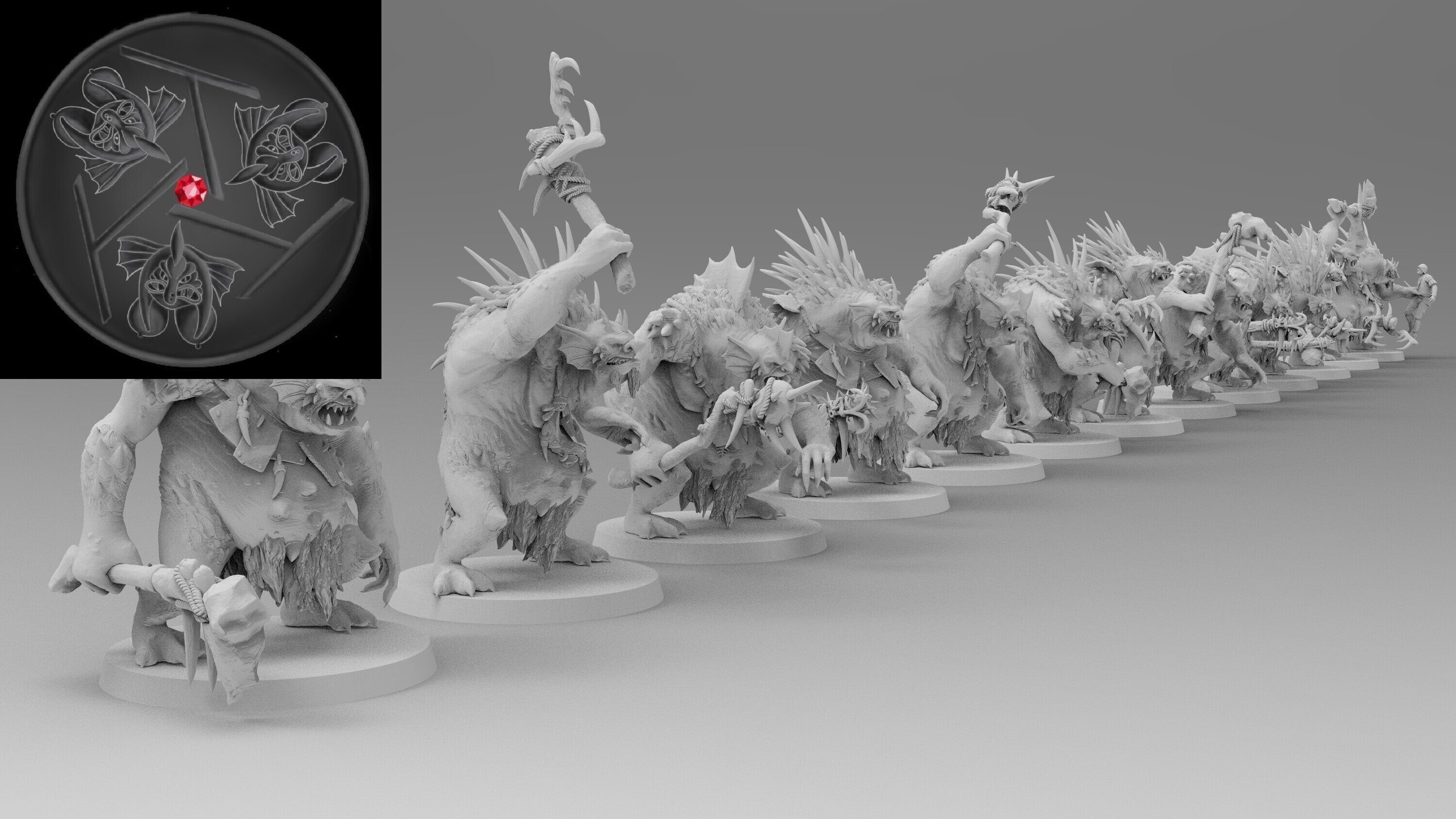 River Trolls (emang) orcs & goblins - wargames - resin miniatures - 28 ...