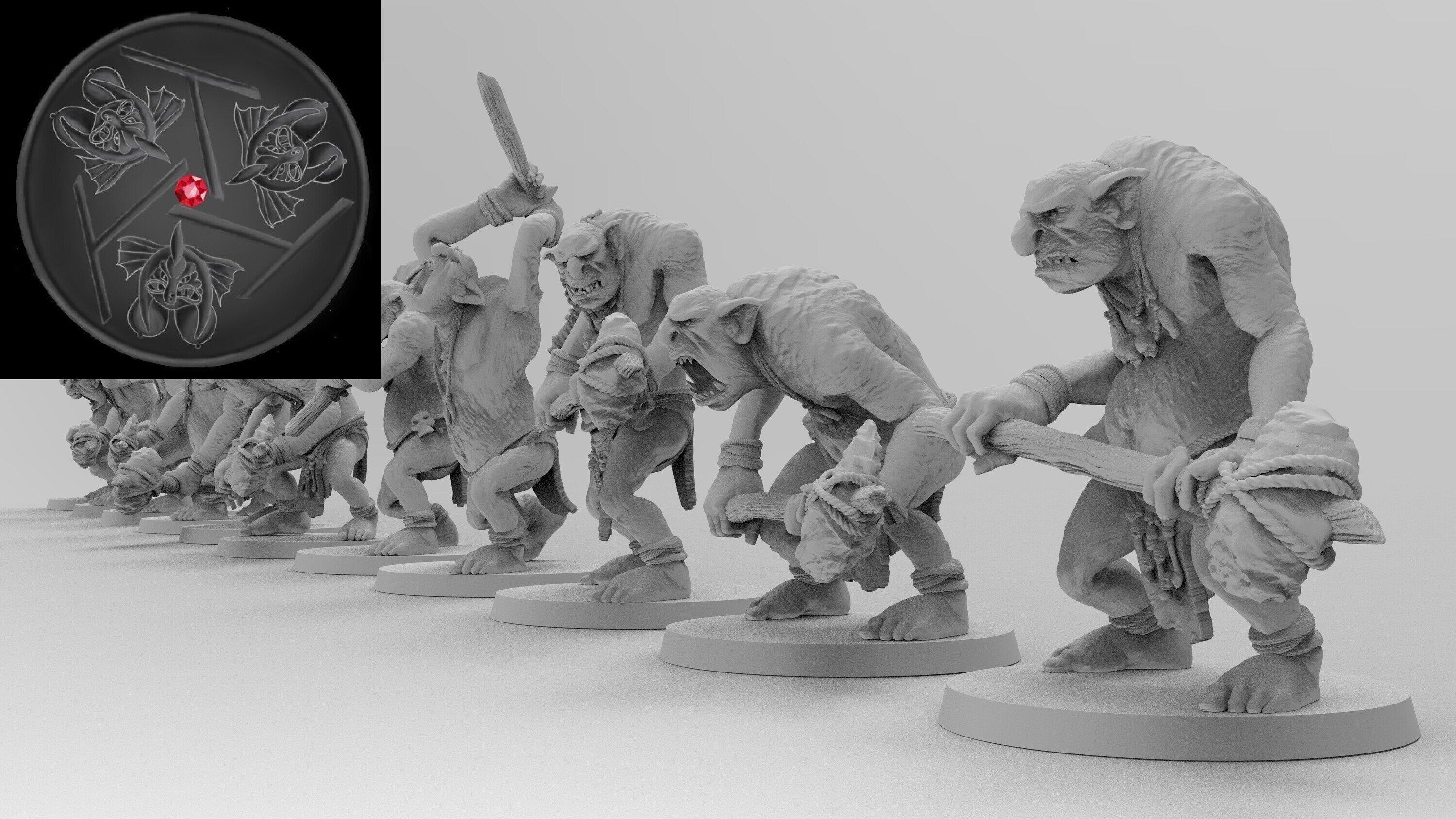 Stone Trolls (emang) orcs & goblins - wargames - resin miniatures - 28 ...